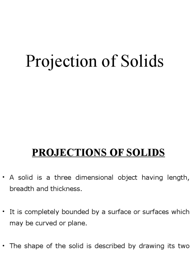 Projections and Classification of Solids | PDF | Euclidean Plane ...