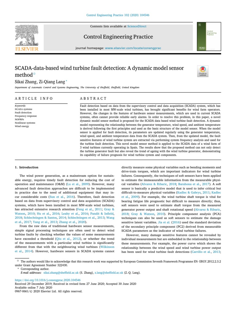 Sikai Cep 2020 Scada Data Based Wind Turbine Fault Detection A Dynamic Model Sensor Method 4237