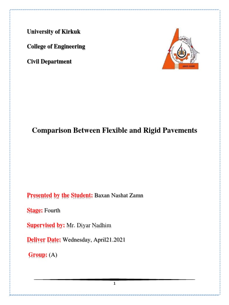 Comparison Between Flexible and Rigid Pavements: University of Kirkuk ...