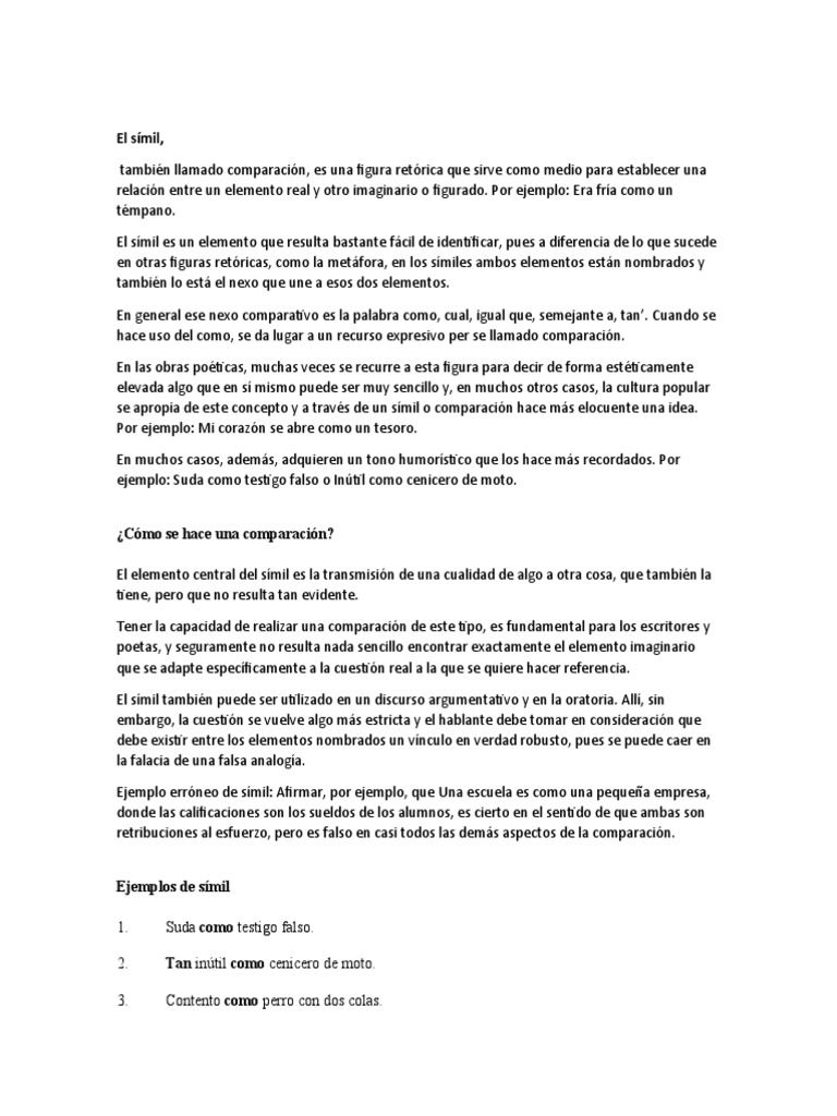 Símil y metáfora: Definición y ejemplos | PDF | Metáfora | Science
