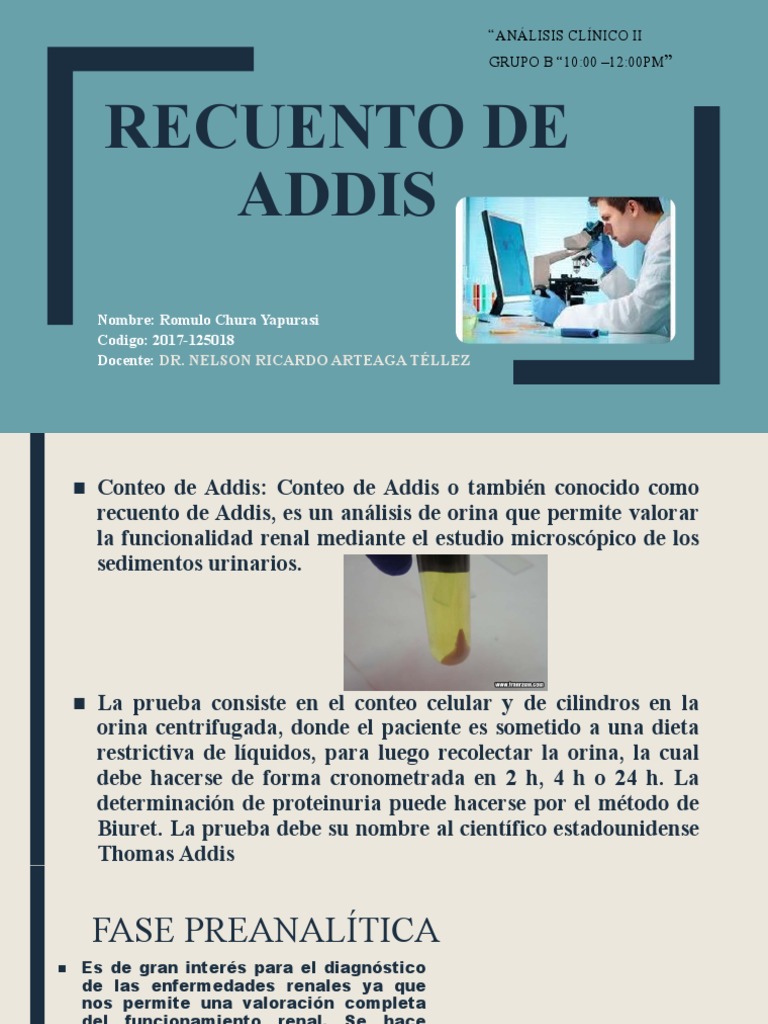 Recuento de Addis ROMULO CH | PDF | Urología | Sistema urinario