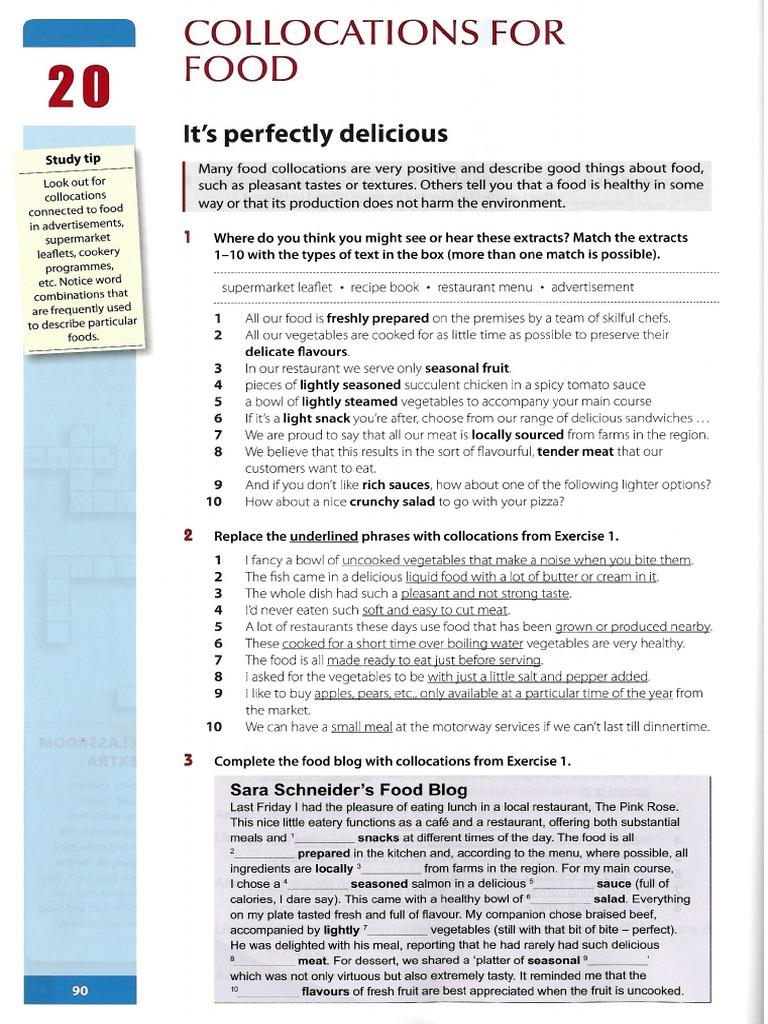 Collocations For Food | PDF