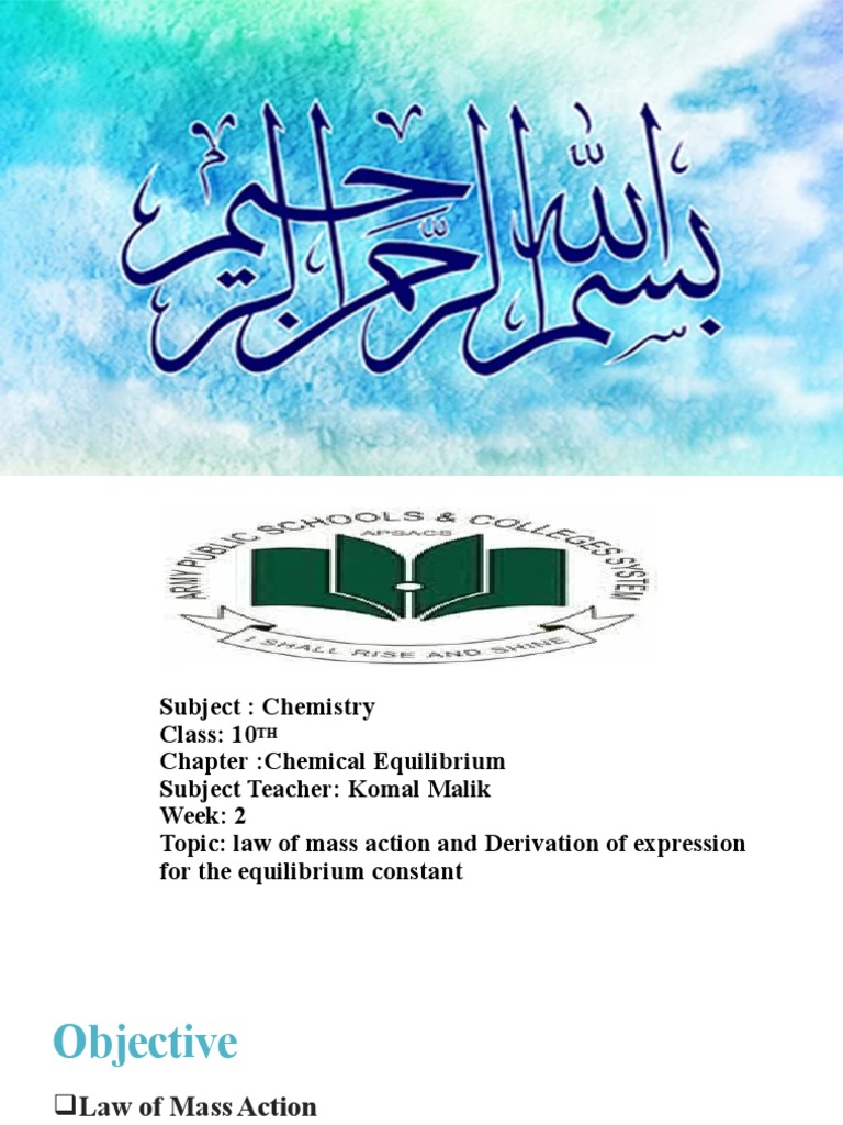 Law of Mass Action | PDF | Reaction Rate | Chemical Equilibrium