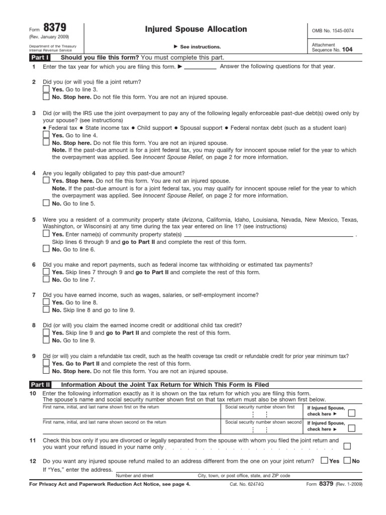 Injured Spouse Allocation: Should You File This Form? You Must Complete ...
