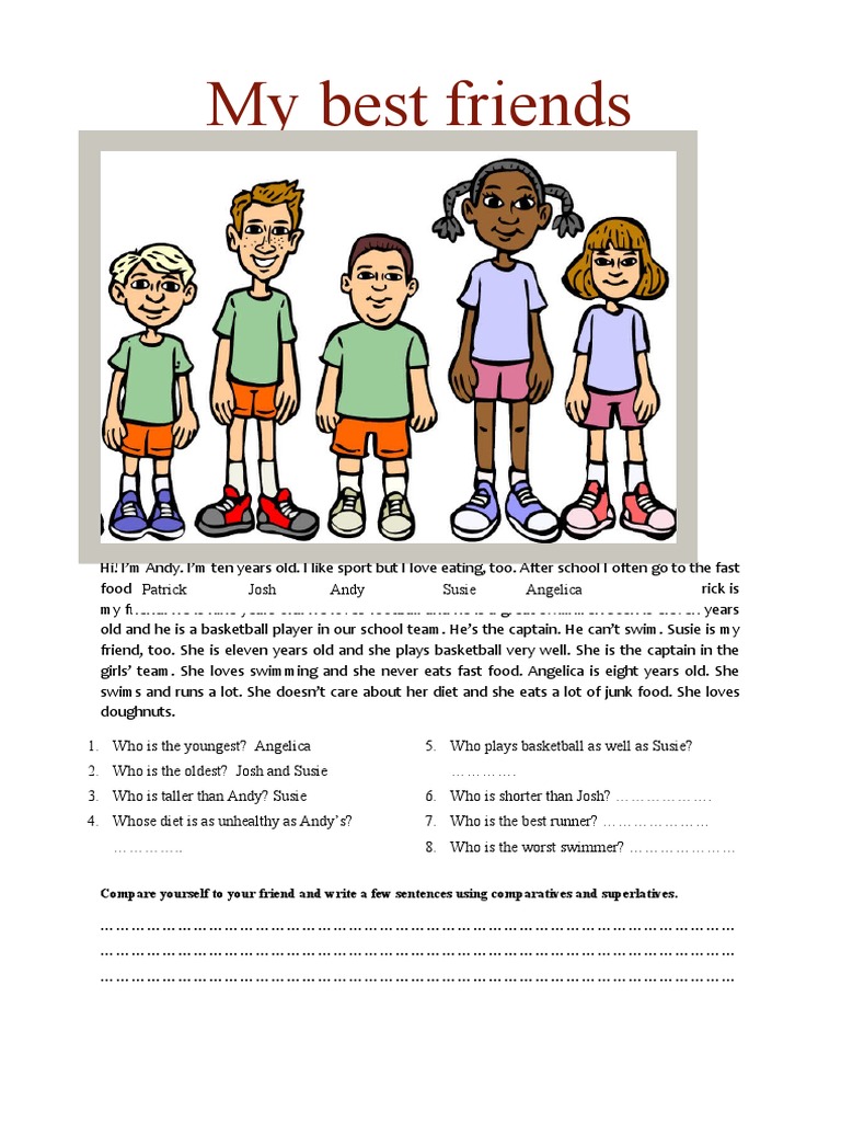 My Best Friends Comparatives and Superlatives - 93896 | PDF