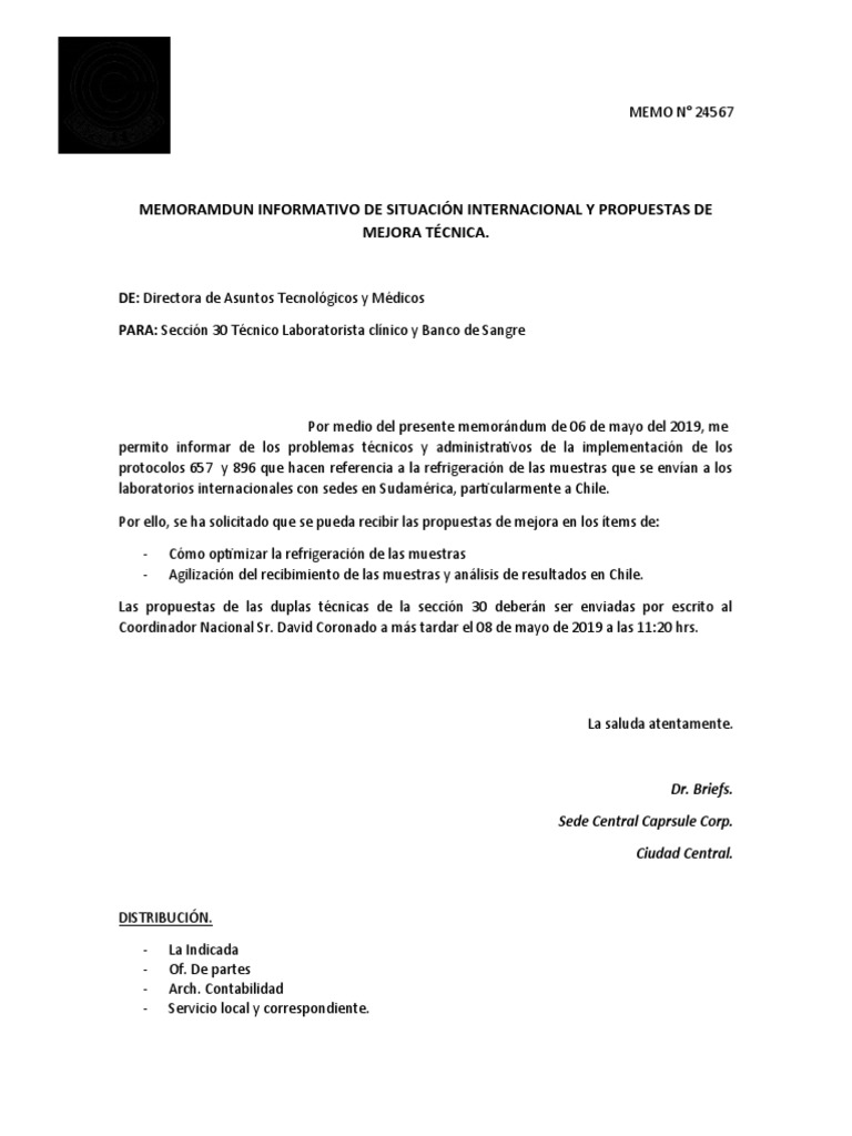 Memorandum Ejemplo | PDF