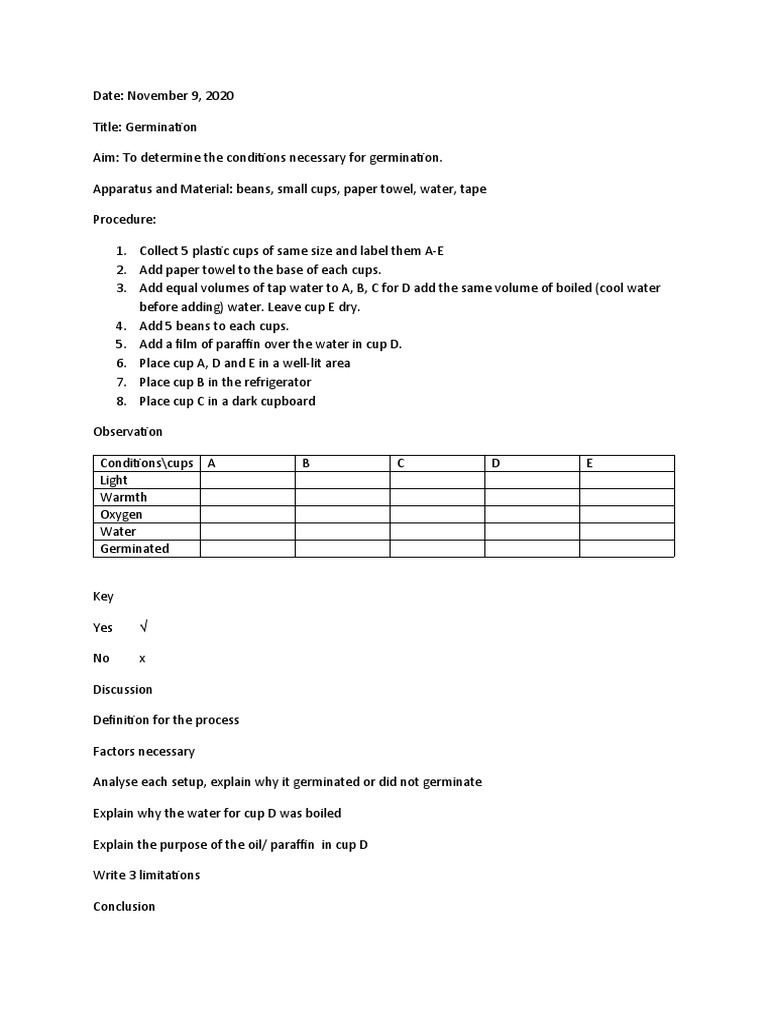 Germination Lab | PDF