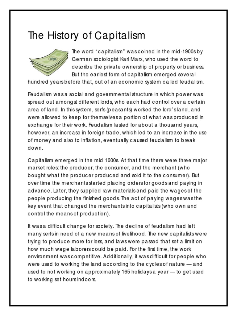 Capitalism Reading | PDF | Feudalism | Capitalism