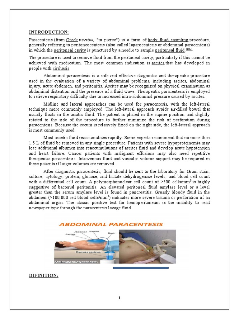 Abdominal Paracentesis Anp | PDF | Medical Specialties | Clinical Medicine