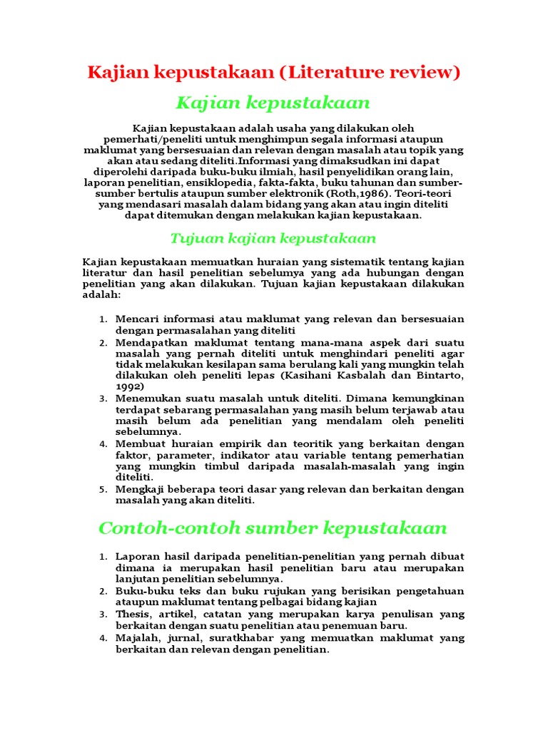 Kajian Kepustakaan | PDF