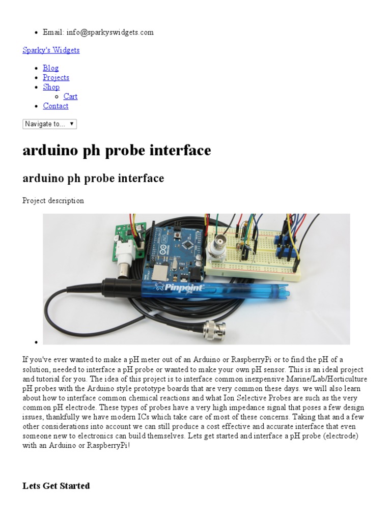 Arduino PH Probe Interface - Sparky's Widgets | PDF | Amplifier | Ph