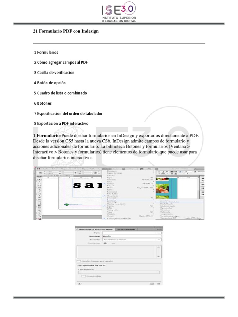 21 - Formulario PDF Con Indesign | PDF | Diseño | Archivo de computadora