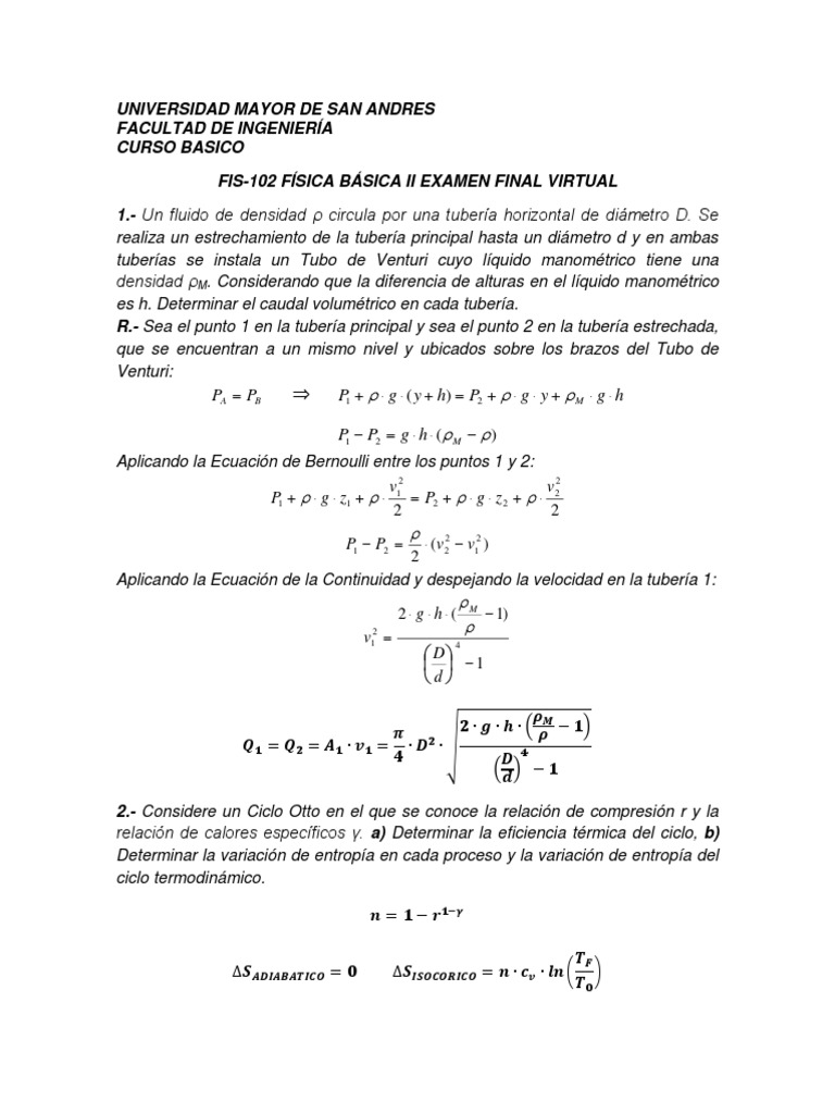 Sol. Ex. Final Fis-102 | PDF | Entropía | Carga eléctrica