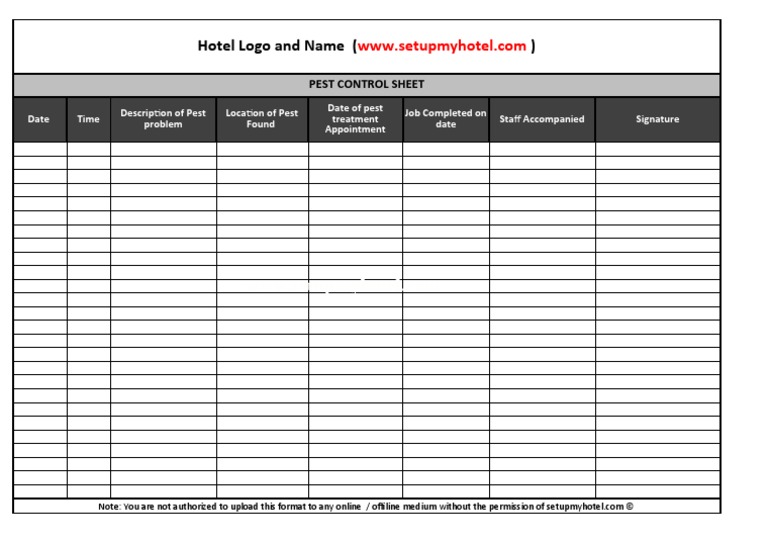Pest Control Sheet Format | PDF