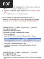 Bolam vs. Bolitho Test in Medical Negligence | PDF | Negligence | Physician