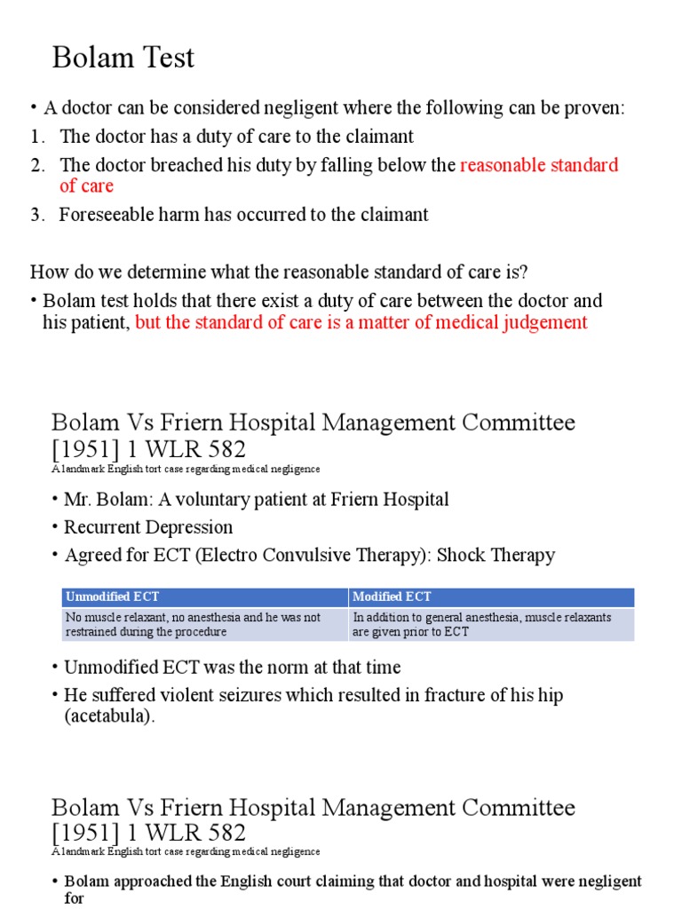 The Reasonable Doctor: Understanding the Landmark Bolam Test for ...