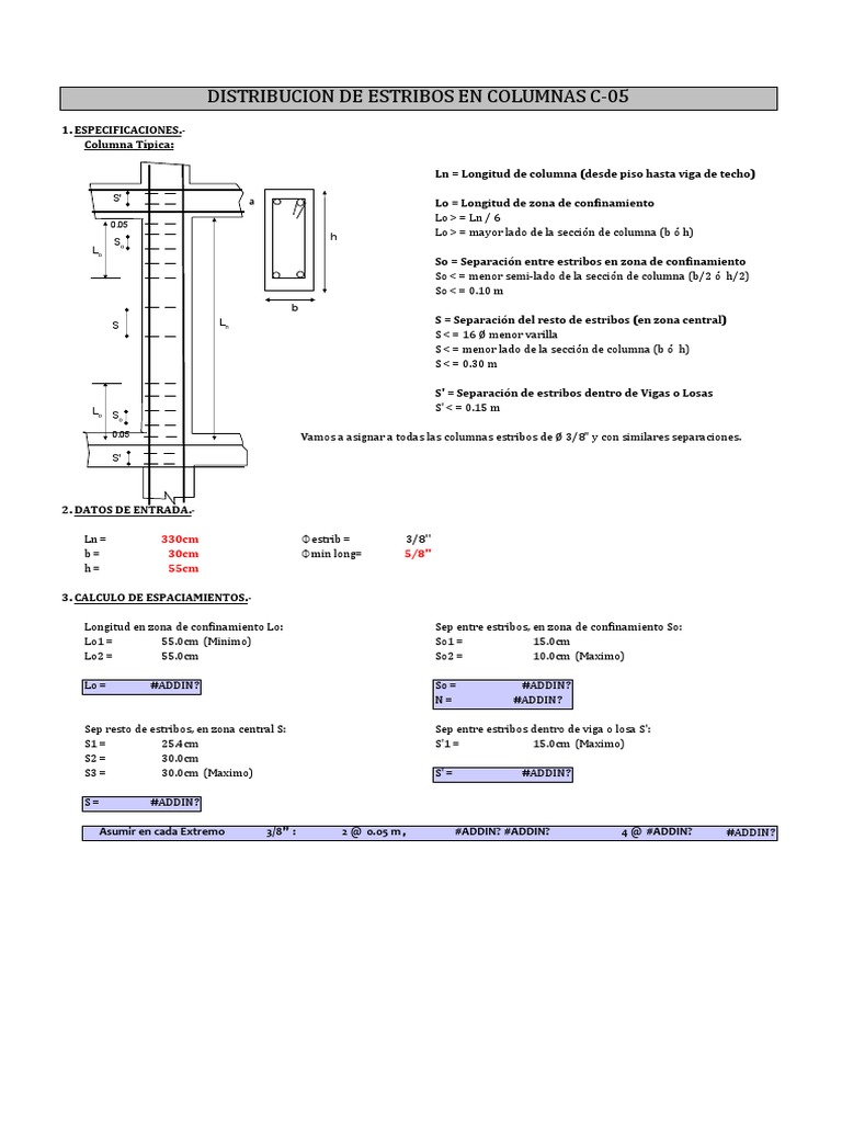 3.-Distribucion de Estribos en Columnas | PDF | Carpintería | Carpintería