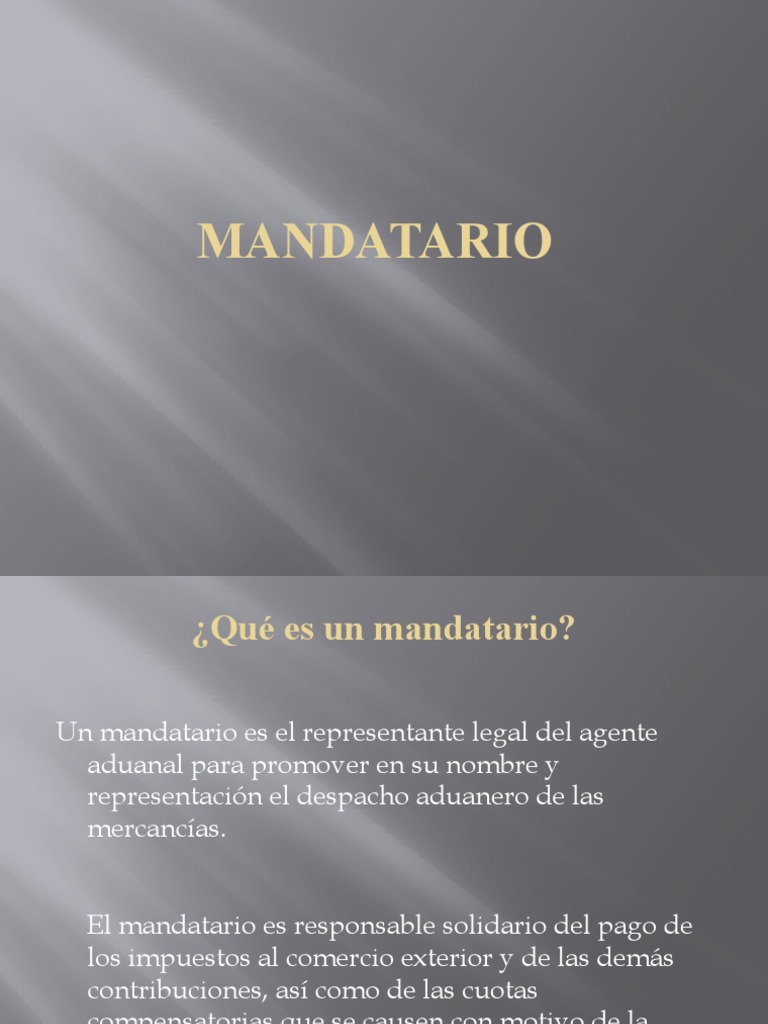 Definición y Responsabilidades del Mandatario | PDF | Finanzas y dinero