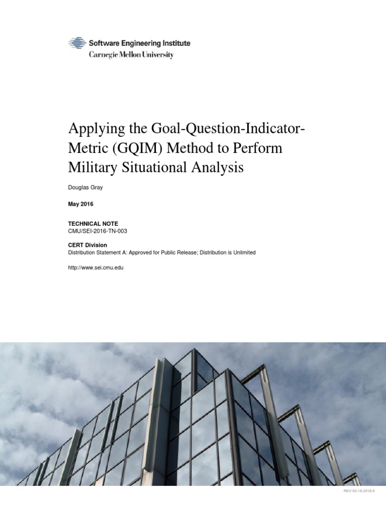 Applying The Goal-Question-Indicator-Metric (GQIM) Method To Perform ...