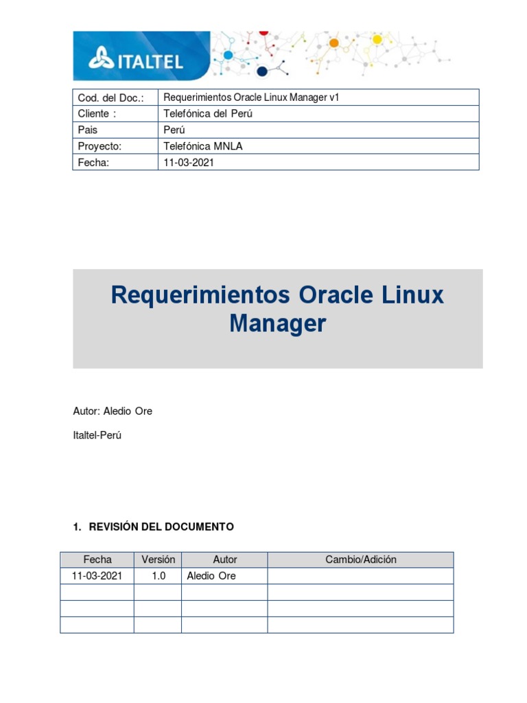 Oracle Linux Manager - Requerimientos | PDF | Servidor (Computación ...