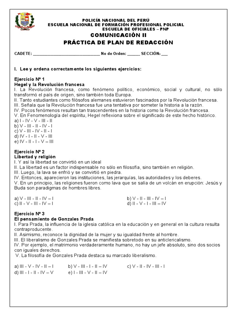 Plan de Redaccion Practica | PDF | Percepción | Georg Wilhelm Friedrich Hegel