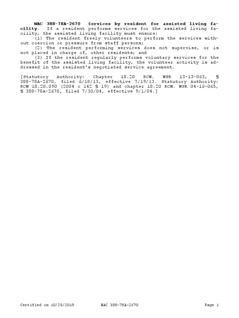 Wac 388-78a-2670 | PDF