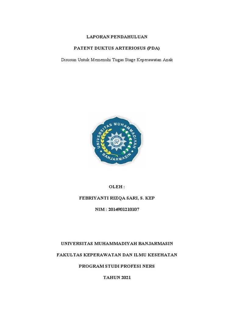 LP Wajib 1 Patent Duktus Arteriosus (Pda) | PDF | Kesehatan Holistik