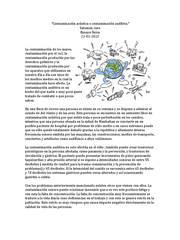 Contaminación Acústica: Causas y Efectos | PDF | Sonido | Contaminación