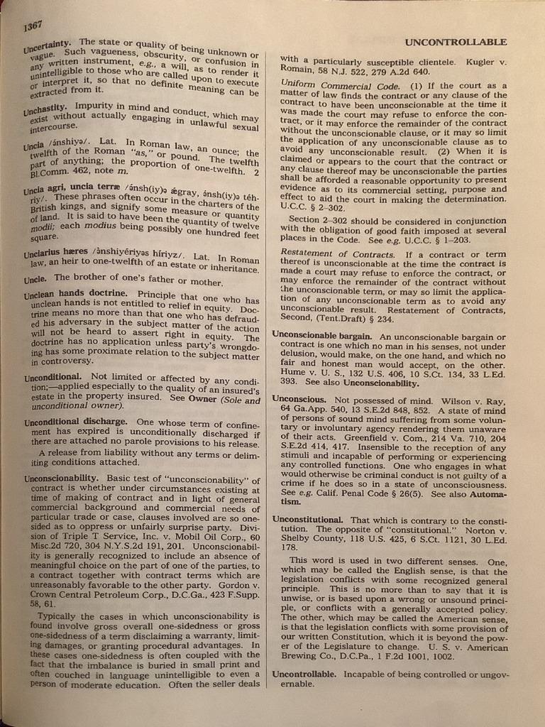 Understanding Legal Terms: Unconscionability | PDF