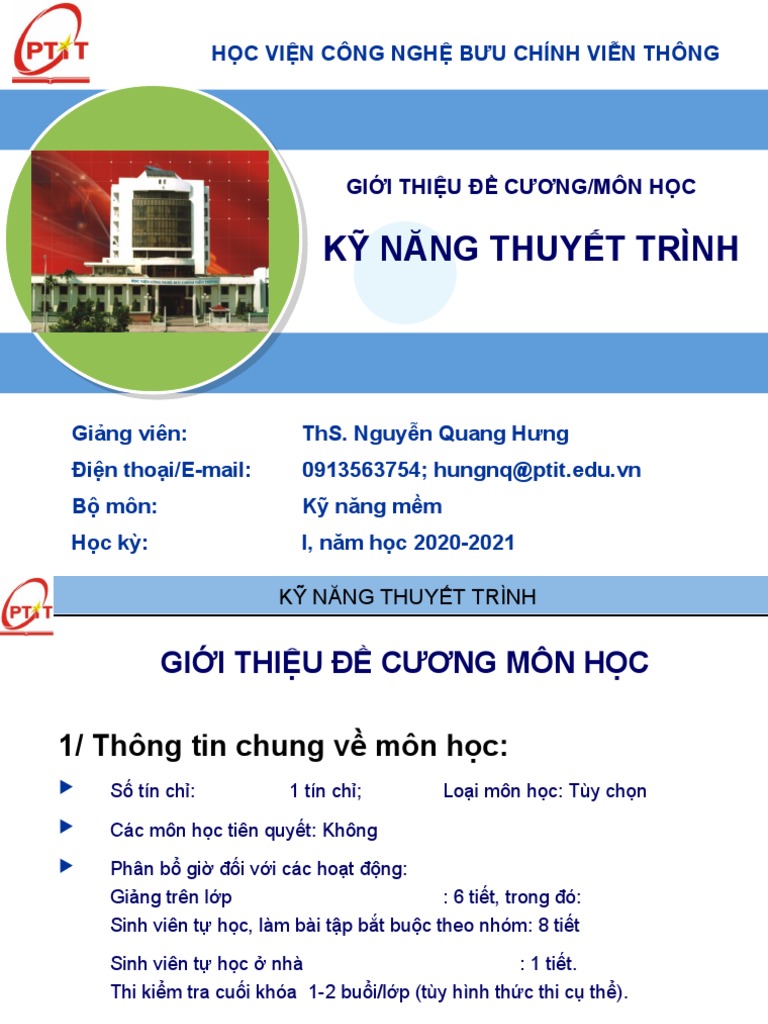 1 Ky Nang Thuyet Trinh Gioi Thieu Mon Hoc | PDF