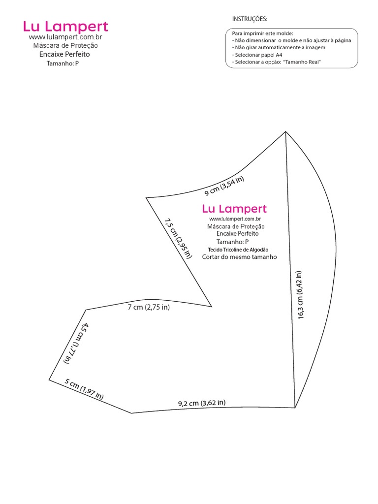 Máscara de Proteção - Encaixe Perfeito - Lu Lampert | PDF