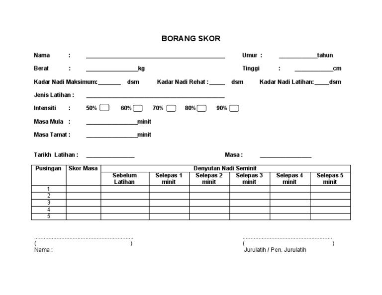Borang Skor | PDF