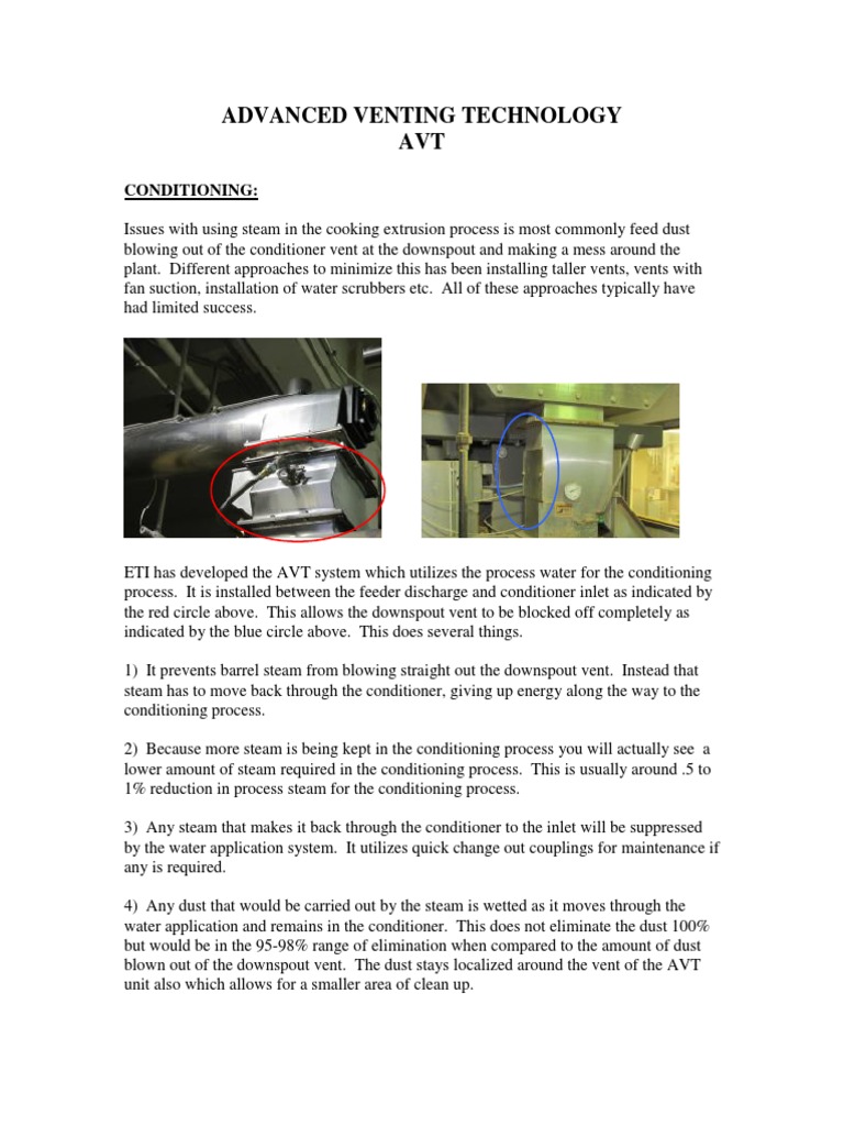 Advanced Venting Technology AVT: Conditioning | PDF | Steam | Water