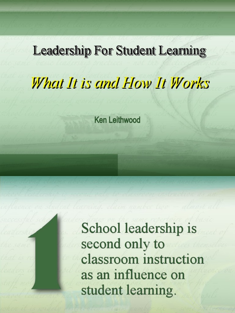 Leadership For Student Learning Leadership For Student Learning | PDF ...