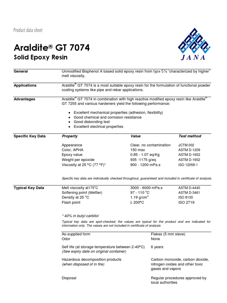 Araldite - GT7074 | PDF | Epoxy | Chemical Substances