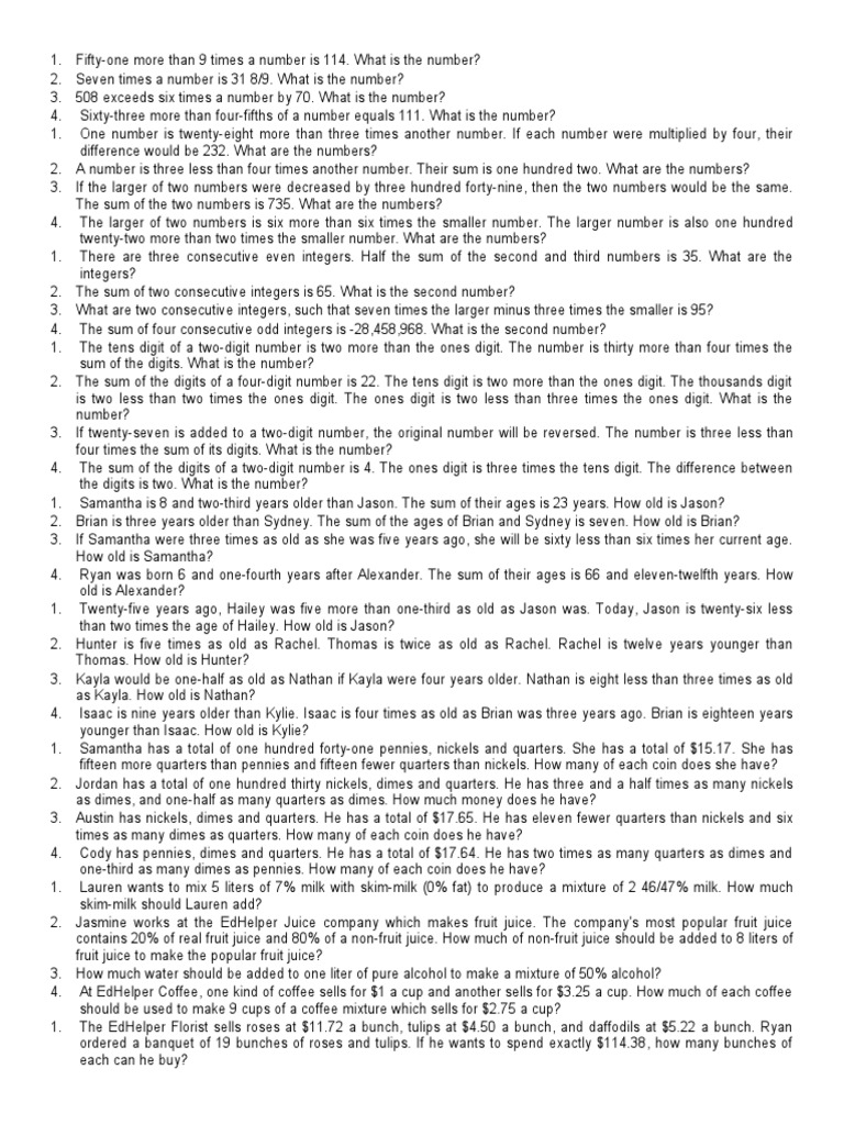 Algebra | PDF | Numbers | Interest