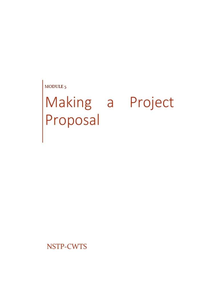 Making A Project Proposal: Nstp-Cwts | PDF | Implementation | Community