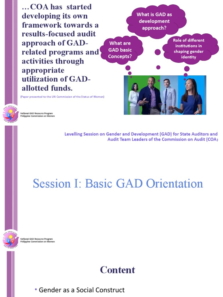 GAD Basic Orientation - COA | PDF | Gender | Gender Studies
