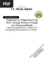 Q3 G11 Pagbasa at Pagsusuri - Module 1 | PDF