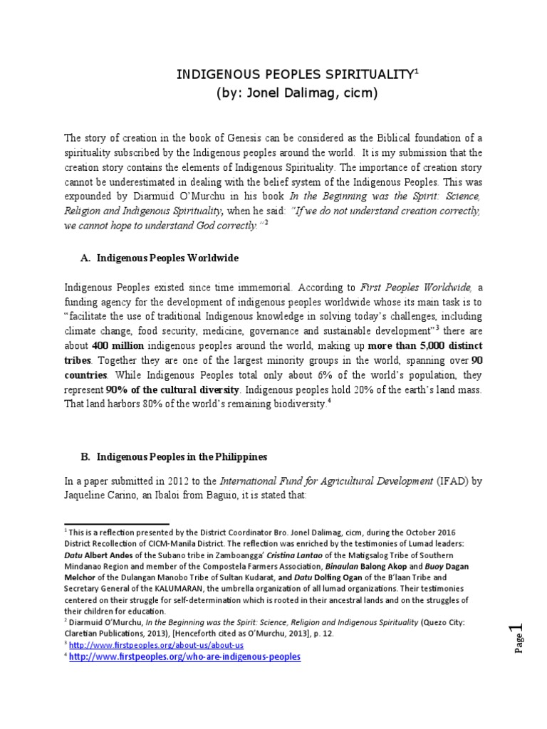 Indigenous Peoples and Spirituality | PDF | Religion And Belief