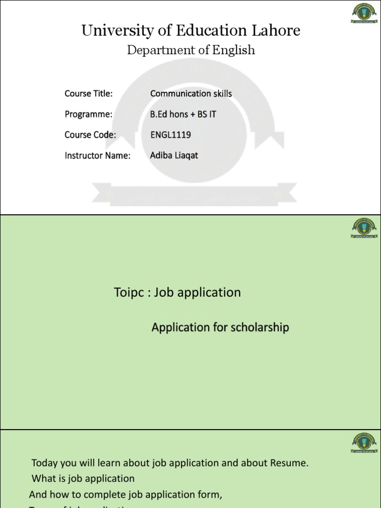 Applying for a Job: Understanding the Job Application Process | PDF ...