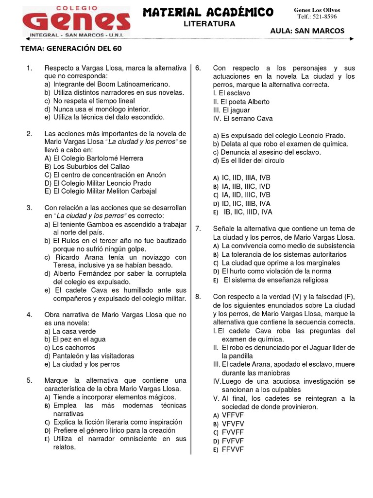Semana N°15 (Generación Del 60) | PDF | Literatura latinoamericana ...