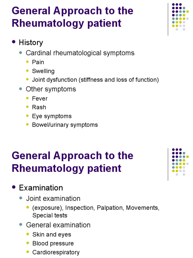 Approach To Rheum PT | PDF | Rheumatoid Arthritis | Arthritis