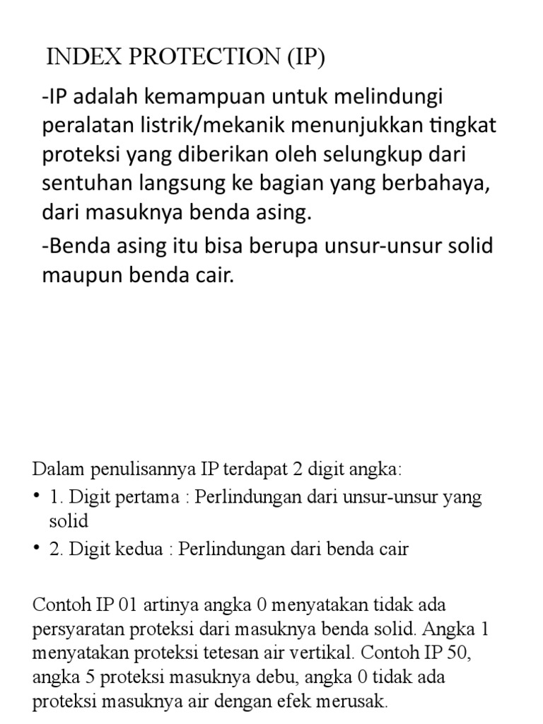 Index Protection (Ip) | PDF | Sains & Matematika | Teknologi & Rekayasa