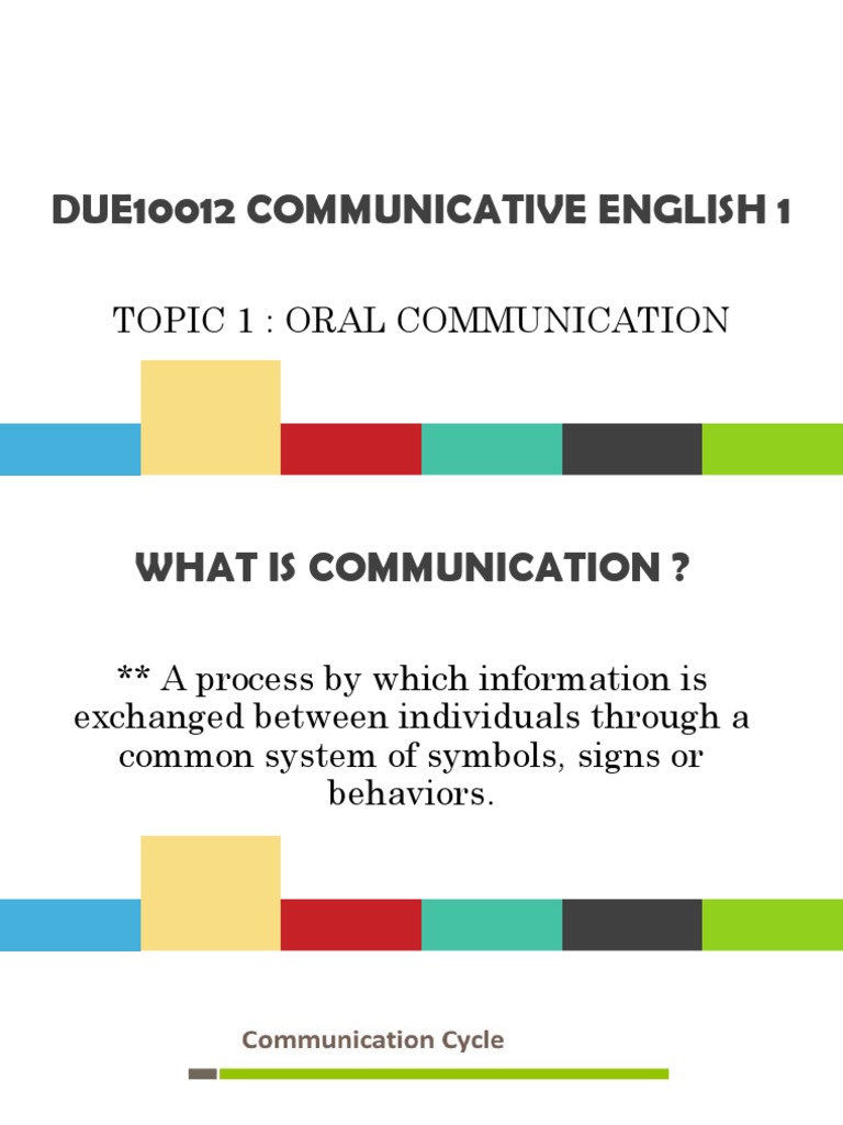 N1 Oral Communication Skills PDF Communication Information