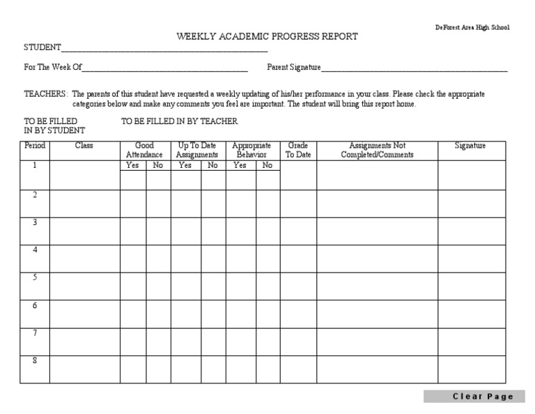 Progress Report Template 12 | PDF