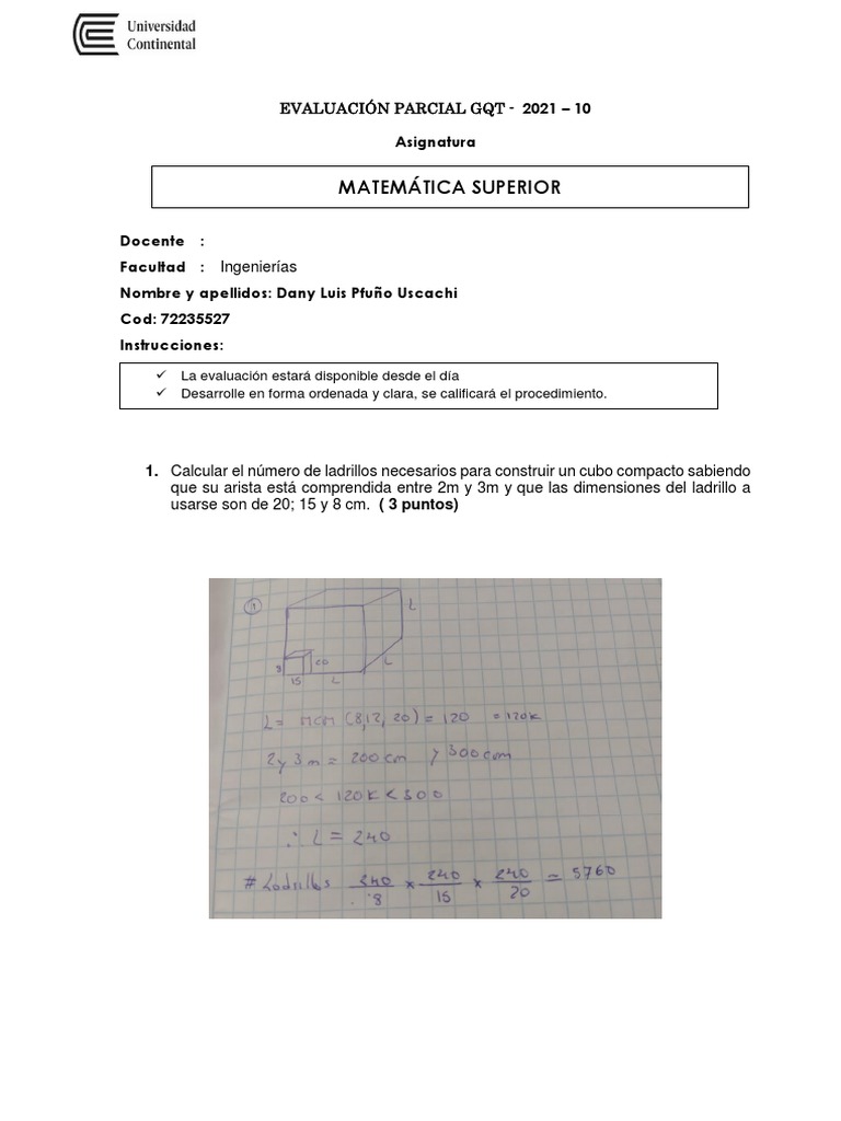 EVALUACIÓN PARCIAL GQT 2021 10 Dany | PDF