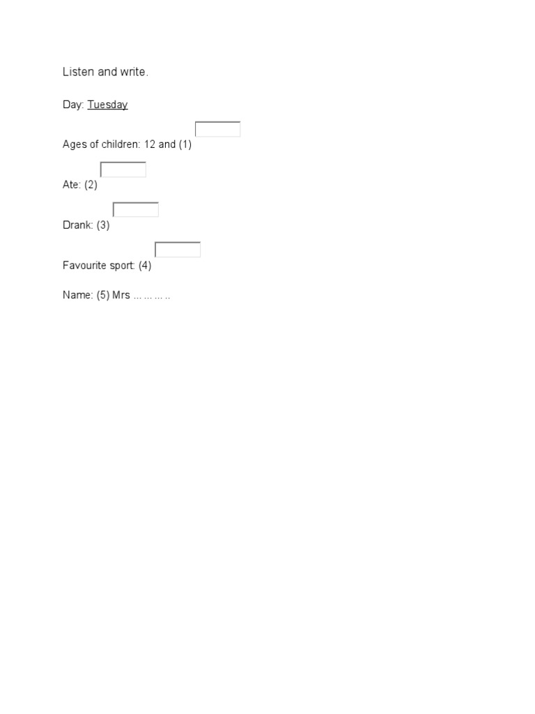 Listen and Write! | PDF