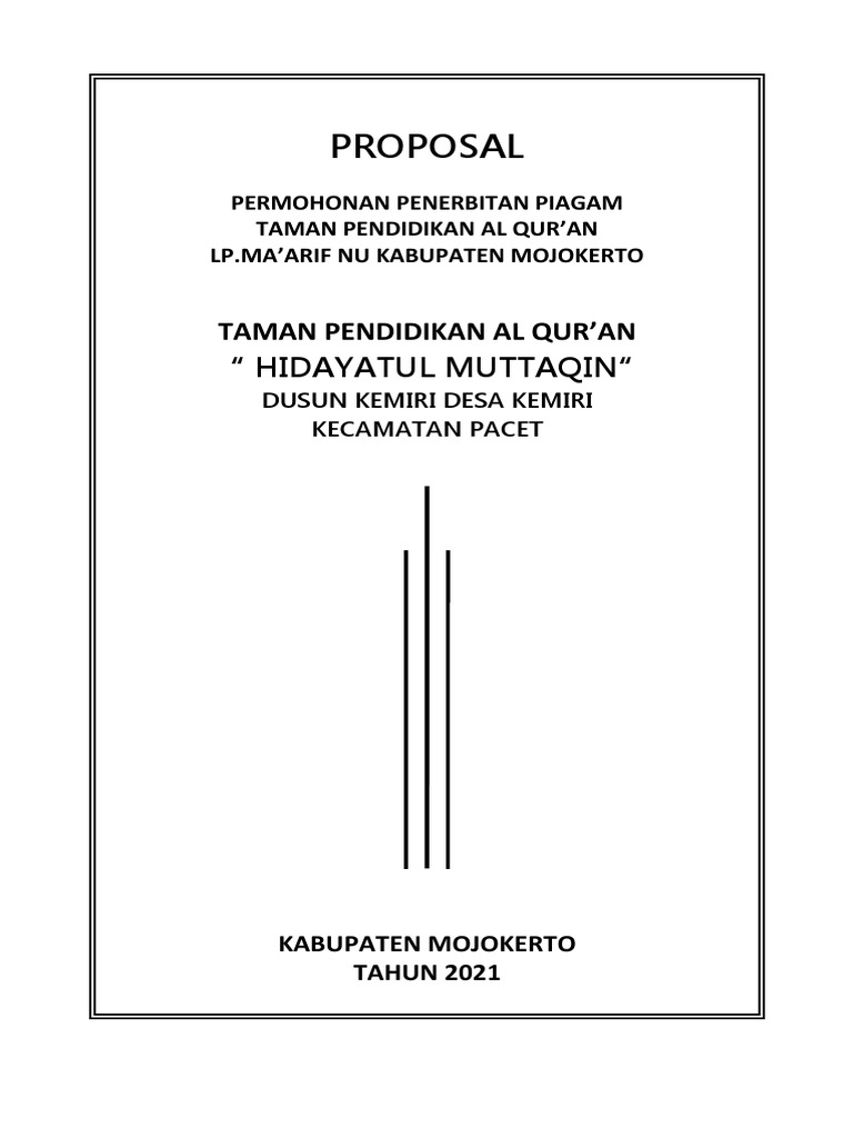Permohonan Piagam TPQ Hidayatul Muttaqin | PDF