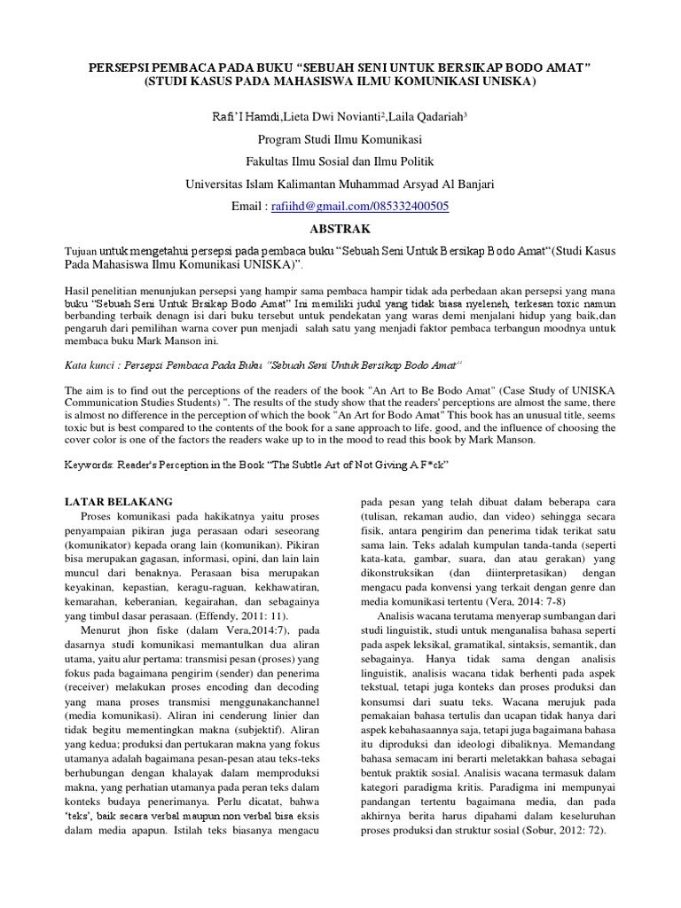 Artikel Penelitian RAFII HAMDI | PDF Artikel Penelitian RAFII HAMDI | PDF